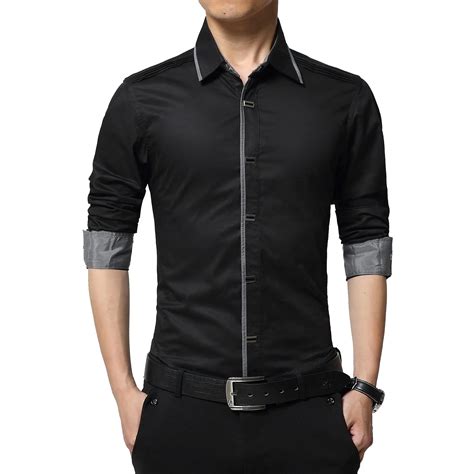 New 2017 Spring Autumn Cotton Dress Shirts High Quality Mens Casual