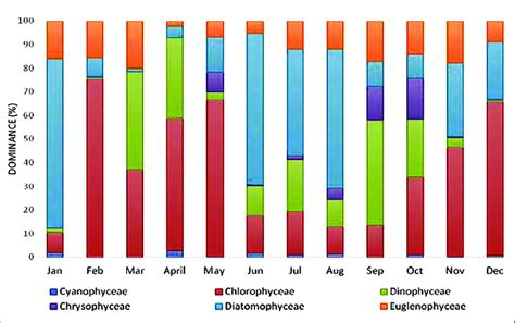 Annual Variations With Relative Dominant Phytoplankton Groups
