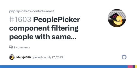 Peoplepicker Component Filtering People With Same Names Issue