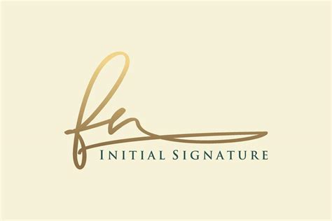 Initial FN Letter Signature Logo Template Elegant Design Logo Hand Drawn Calligraphy Lettering