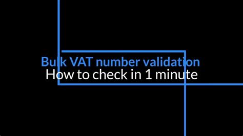 Vies Vat Validation In 1 Minute Youtube