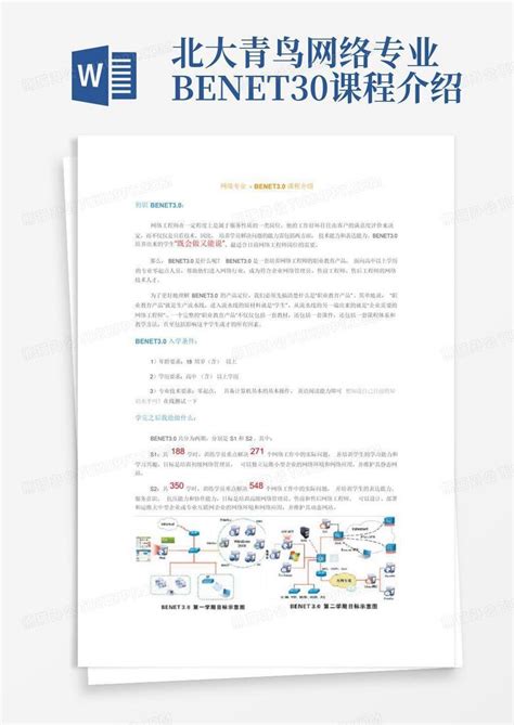 北大青鸟网络专业benet3 0课程介绍Word模板下载 编号lkzpajbz 熊猫办公