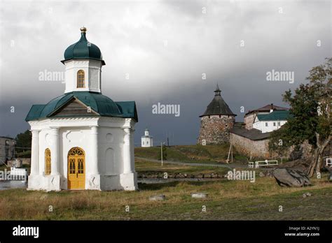 Solovetsky Monastery Great Solovetsky Island White Sea Russia Stock