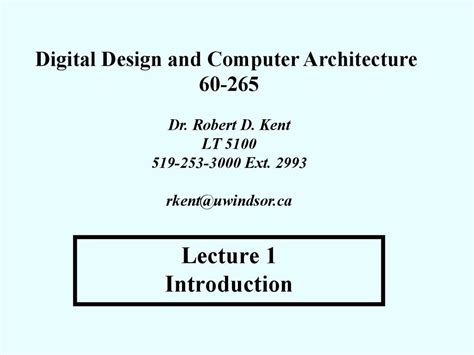 Digital Design and Computer Architecture Introdution презентация онлайн