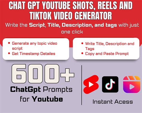 Chat Gpt Youtube Shots Prompt Instagram Reels Tiktok Video Generator