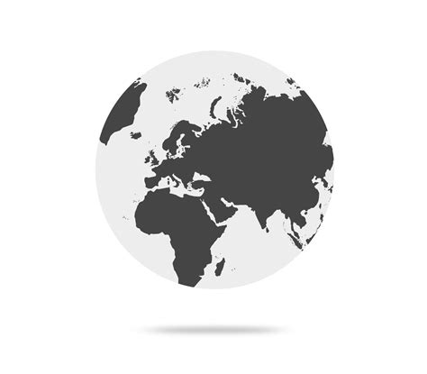 Earth Globe With White And Dark Color Illustration World Globe World