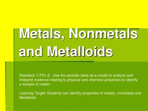 Ppt Metals Nonmetals And Metalloids Powerpoint Presentation Free