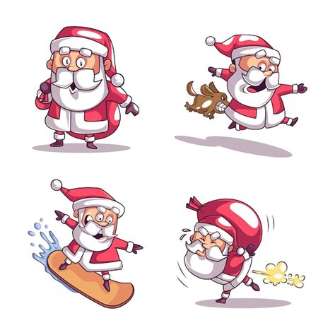 Premium Vector Collection Of Santa Claus In Different Poses