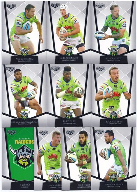 2015 Nrl Elite Base Team Set Raiders Apt Collectables