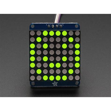 Adafruit 1051 Small 1 2 8x8 Round Led Matrix With I2c Backpack Green