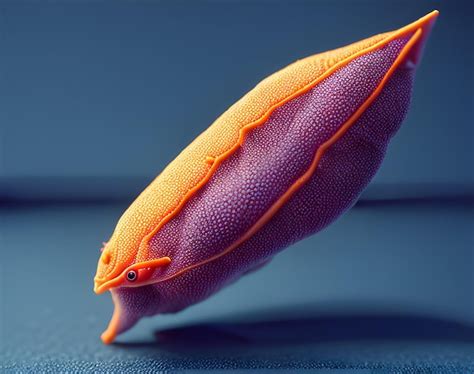 Premium Ai Image A Purple And Orange Leaf Is Upside Down On A Blue