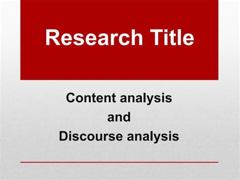 Content Analysis And Discourse Analysis Pdf Science