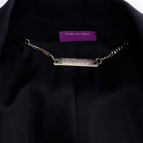2011 Alexander Mcqueen Black Wool Cutaway Tuxedo Style Black Jacket For