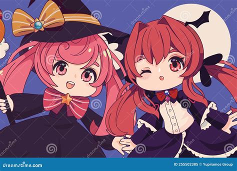 Witches Anime Chibi Stock Vector Illustration Of Witch 255502385