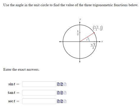 Solved Use The Angle In The Unit Circle To Find The Value Of Chegg