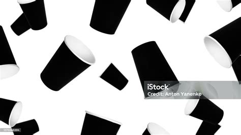 흰색 배경에 고립 된 검은 일회용 컵 종이 컵 커피잔 검은색에 대한 스톡 사진 및 기타 이미지 검은색 커피 마실 것 컷아웃 Istock