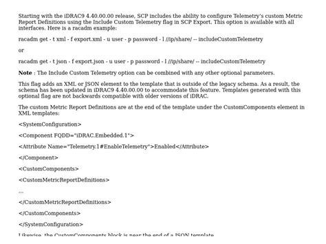 Custom Metric Report Definitions Server Configuration Profiles Reference Guide Dell