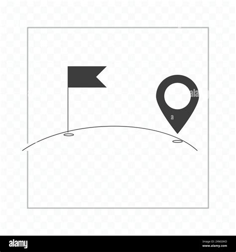 Route In Line Shape Travel Concept Location Of Golf Hole Golf