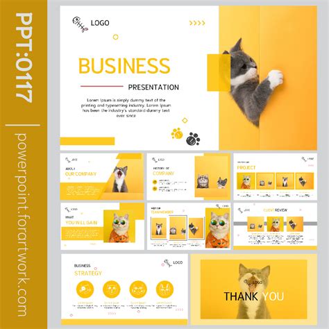 เทมเพลต Powerpoint Business Profile พื้นหลังสีส้ม Pastel สวยๆมินิมอล