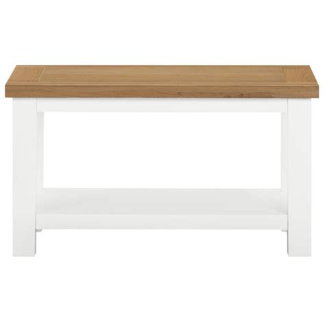 Wynyard White Small Coffee Table With Shelf Oak World