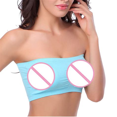 Calafebila Women Stretchy Strapless Bras Tube Top Seamless Bandeau Bras
