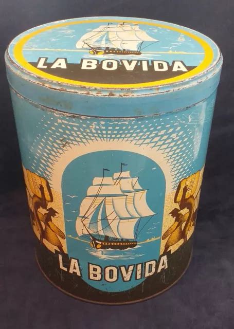 LA BOVIDA PARIS France Grande Boite Ancienne Publicitaire Tole Annees