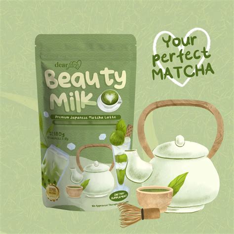 Dear Face Beauty Milk Premium Japanese Matcha Latte Antioxidant Drink