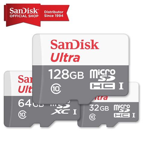Sandisk Ultra Microsdxc Uhs I Cards 32 Gb64gb 128gb 100mbs Class 10