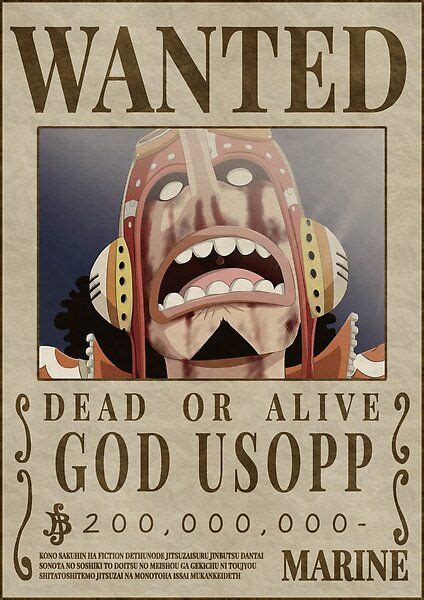 God Usopp Wanted Poster With Hd Quality One Piece Logo One Piece