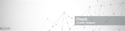 추상적인 다각형 배경과 점과 선을 연결하는 웹 사이트 헤더 또는 배너 디자인 글로벌 네트워크 연결 텍스트에 대한 신경질 배경과
