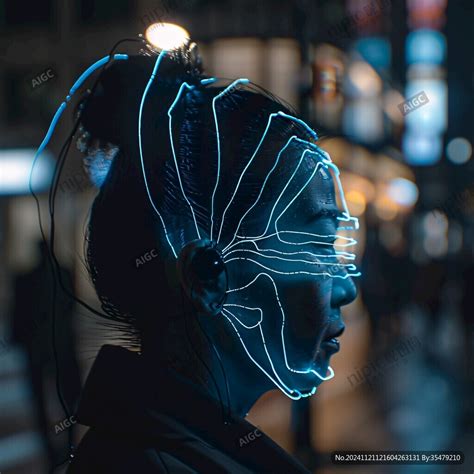 Ai创作图电子人头部 科技人像 维多利亚湾人工智能 虚拟人 科幻人工智能 机器意识 面部控制技术 科技脑袋 赛博格 虚拟的脸 赛博朋克 脑电波 脑机接口 脑 机接口 数据虚拟机器人大脑