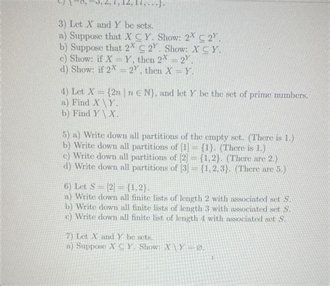solved 3 let x and y be sets a suppose that x⊆y show