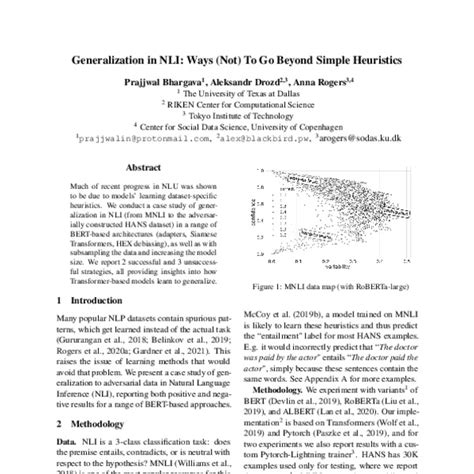 Generalization In Nli Ways Not To Go Beyond Simple Heuristics Acl Anthology
