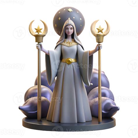 Vibrant Minimalist A Three Faced Hecate Representing Maiden Mother
