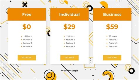 pricing on abstract background html template by nicepage
