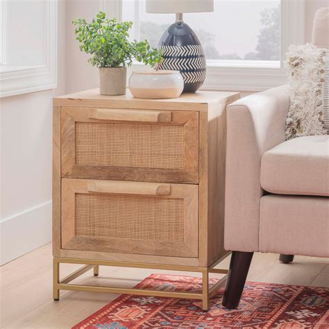 Linon Jones 2 Drawer Cabinet Natural Furniture Room Inspiration