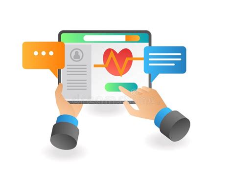 3d Flat Illustration Checking Patient Health With App Stock