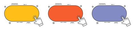 Premium Vector Hand Cursor With Click Here Banner Vector Set Action Button With Mouse Click