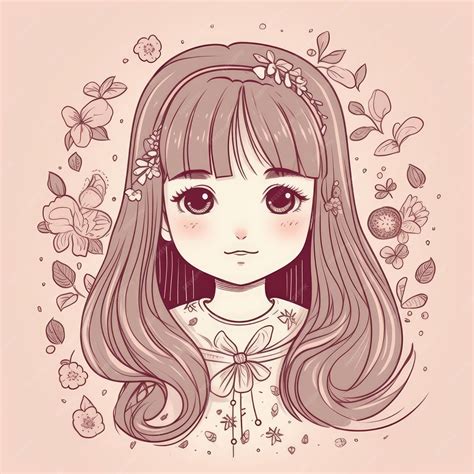 Premium Photo A Cute Anime Girl Kawaiistyle Cartoon Anime Style Girl