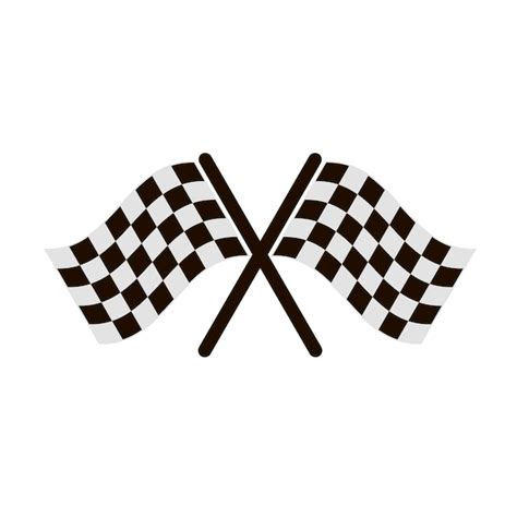 흰색 배경에 고립 된 경주 플래그 아이콘 프리미엄 벡터