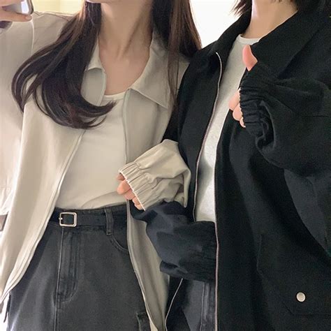 고고싱 야상하프코트자켓 루즈핏 카라 코튼 집업 자켓 오버핏투웨이지퍼간절기