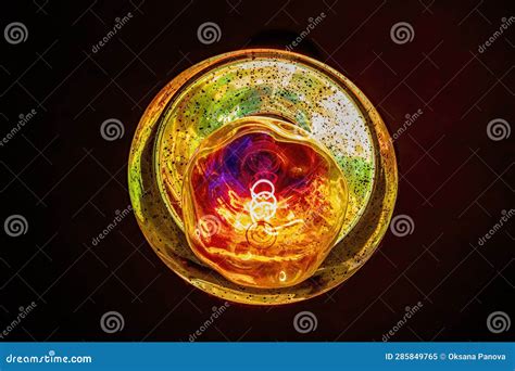 Luminescent Lamp Abstract Colorful Background Freezelight Curves Stock