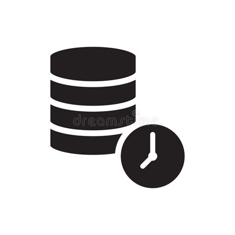 data center time icon server clock icon stock vector illustration