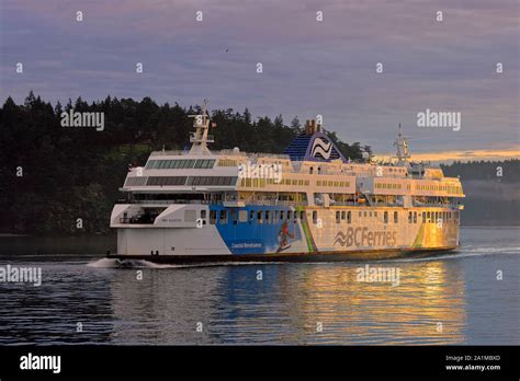 Bc Ferry Boat Coastal Renaissance In Active Pass In Early Morning