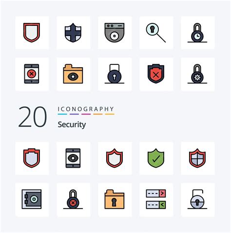 Premium Vector 20 Security Line Filled Color Icon Pack Like Safe Bank Shield Security Antivirus