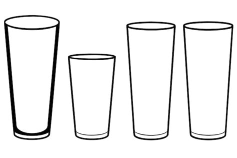 Tall Glasses Line Art Food Sophisticated Modern Design Illustrations
