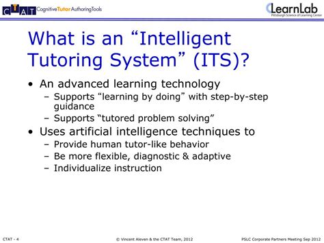 Ppt Building Intelligent Tutoring Systems With The Cognitive Tutor Authoring Tools Ctat