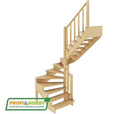 Деревянная лестница на второй этаж из массива сосны К 003м 4 Правая купить на Ozon по низкой