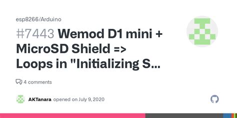 Wemod D1 Mini Microsd Shield Loops In Initializing Sd Card