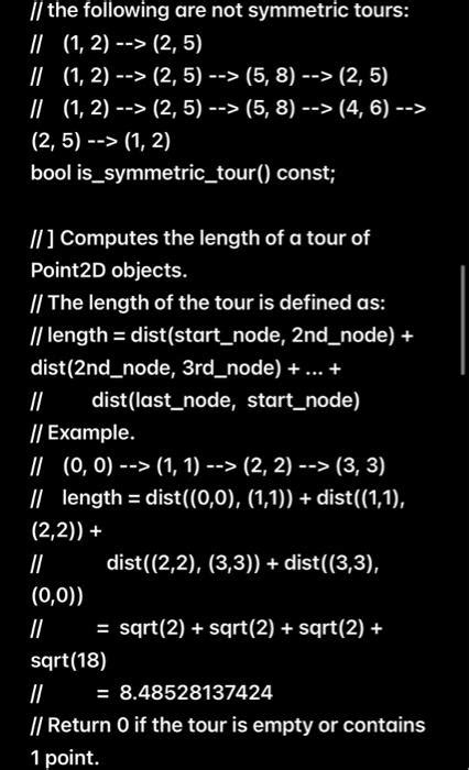 Solved Implementing Class Tour You Are Given The Following